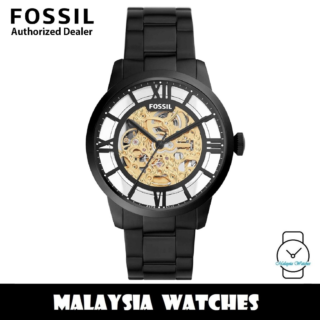 (OFFICIAL WARRANTY) Fossil ME3197 Townsman Automatic Black Stainless ...