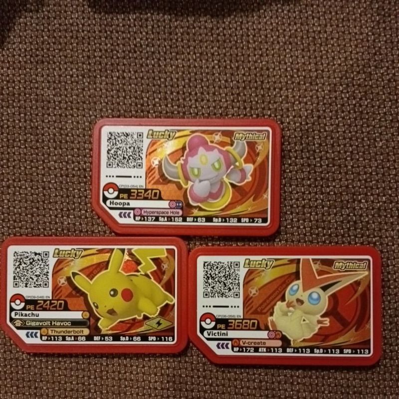 pokemon Gaole Rush 4: Lucky card Hoopa, Pikachu & Victini...100% ...
