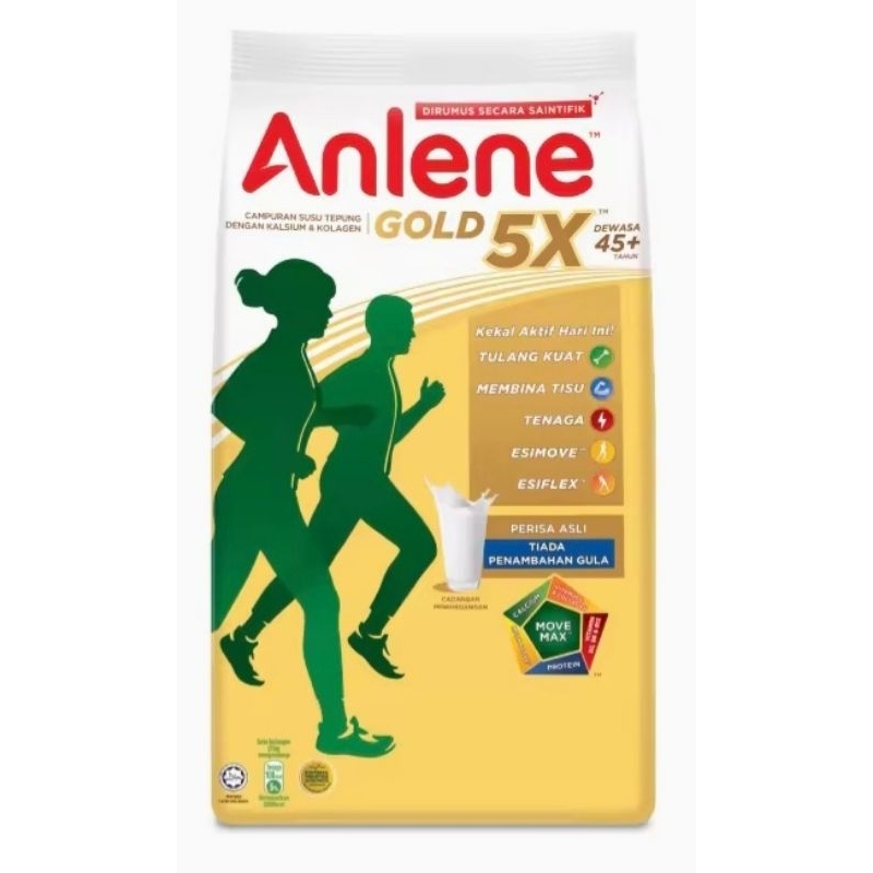 ANLENE GOLD 5X ADULT 45+ MILK FORMULA POWDER PLAIN 550G | Shopee Malaysia