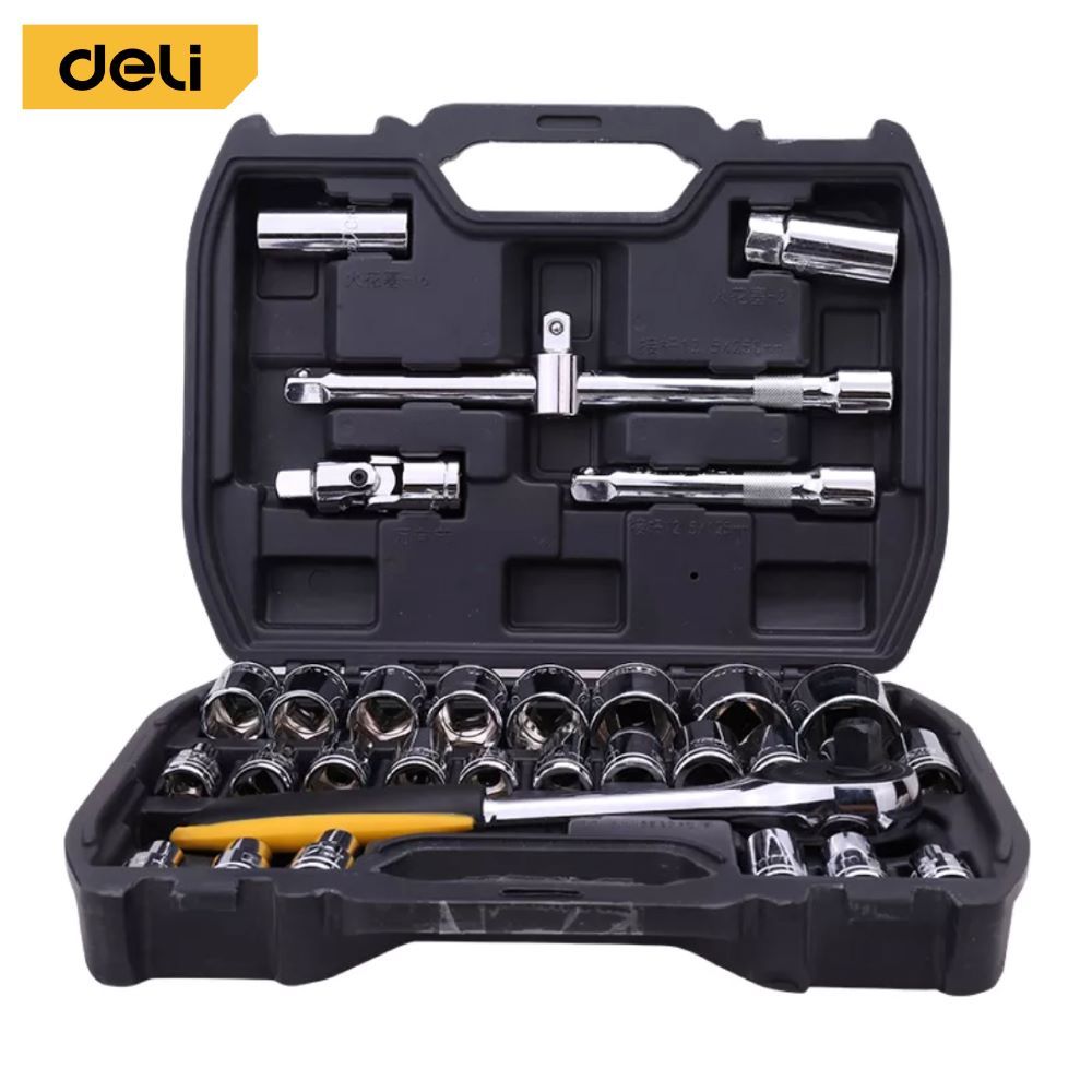 DELI 1/2" 32Pcs Socket Set DL1032 Multi-size Ratchet Spanner Wrench ...