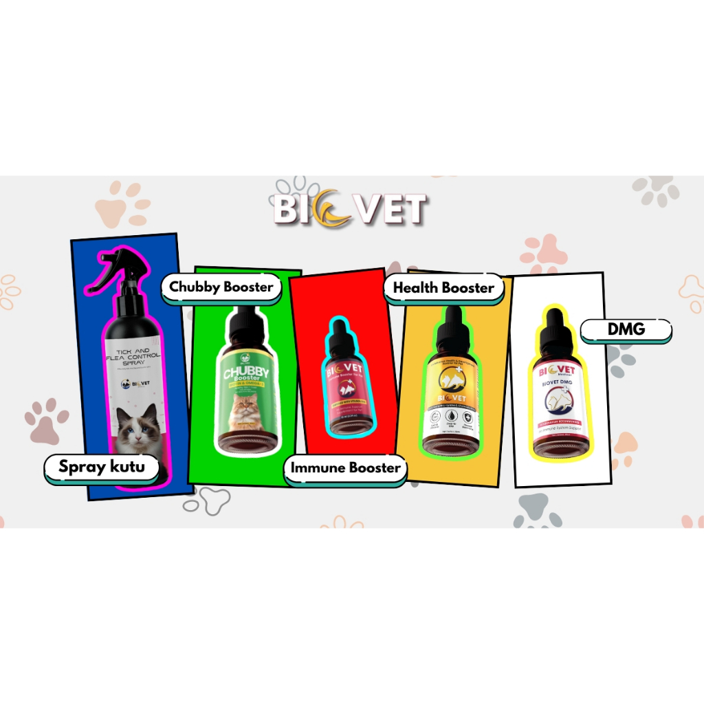 Biovet Original HQ Biovet Immune Booster, Health Booster, DMG, Chubby Booster & Spray Kutu ...