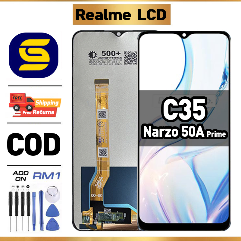 LCD REALME C35/ Narzo 50A Prime Compatible For Glass Original Touch Screen Digitizer | Shopee ...