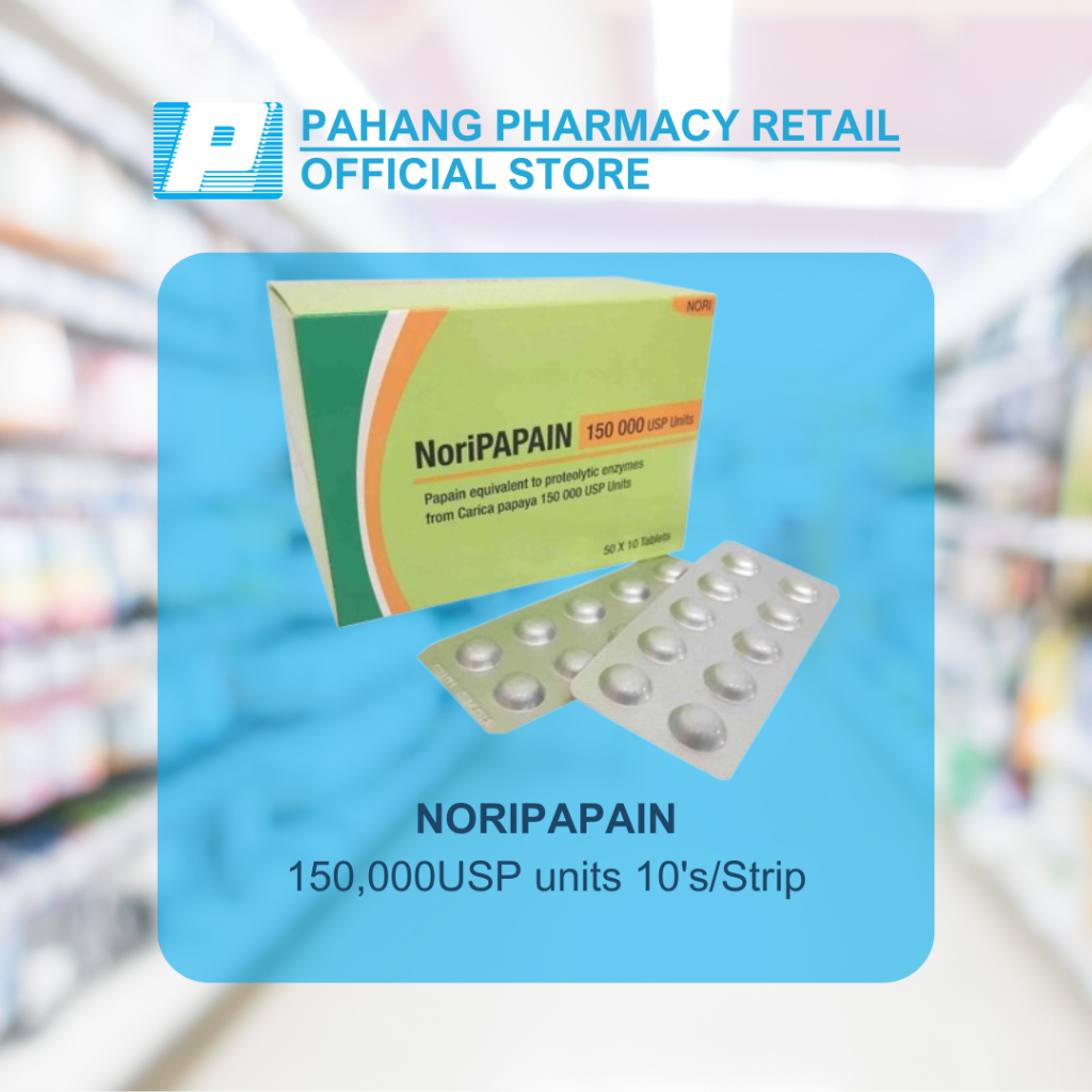 NORIPAPAIN 150,000 USP units Tablet 10's/strip | Shopee Malaysia