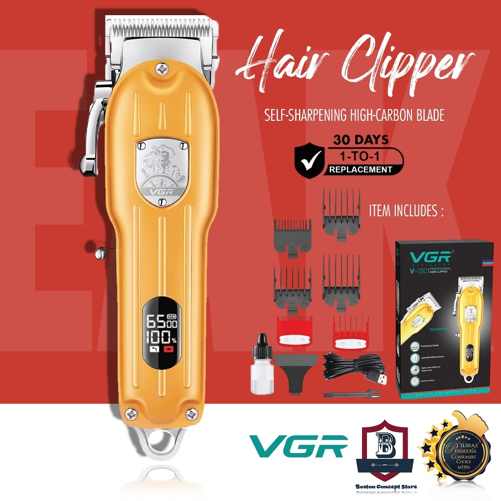Original VGR V-092 Professional Hair Clipper High Quality Trimmer Hydraulic Digital Display ...