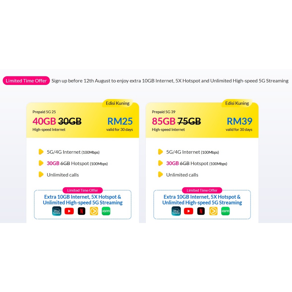 Digi Prepaid 4G/5G Sim Plan25 Plan39 (Pilih number/Choose Number/Search ...