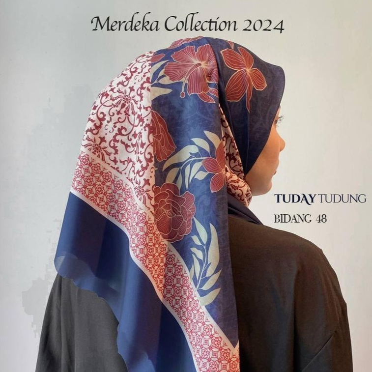 TUDAY TUDUNG BAWAL PRINTED LASERCUT BIDANG 48 / 50 HIJAB 2024 MERDEKA COLLECTION HARI MALAYSIA ...