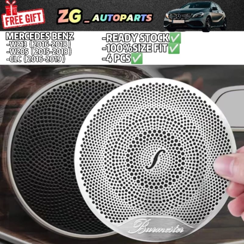 MERCEDES BENZ C CLASS E CLASS W213 W205 GLC SPEAKER COVER SILVER ...