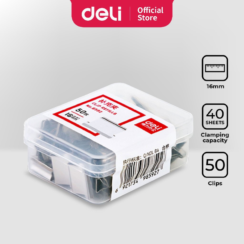 Deli Fastener Refill Binder Clip 8592 | Shopee Malaysia