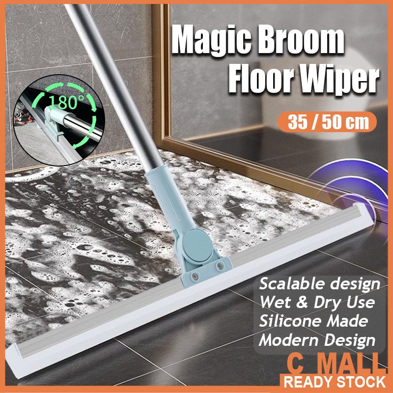 Magic Wiper Floor Sweep Silicon Squeegee 180° Degree Rotatable 35/50CM ...