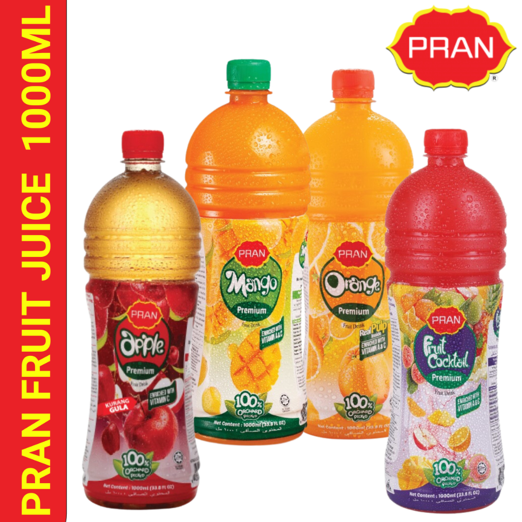 PRAN JUICE MANGO/ORANGE/APPLE/FRUIT COCKTAIL - CTN (1L * 12PCS ...