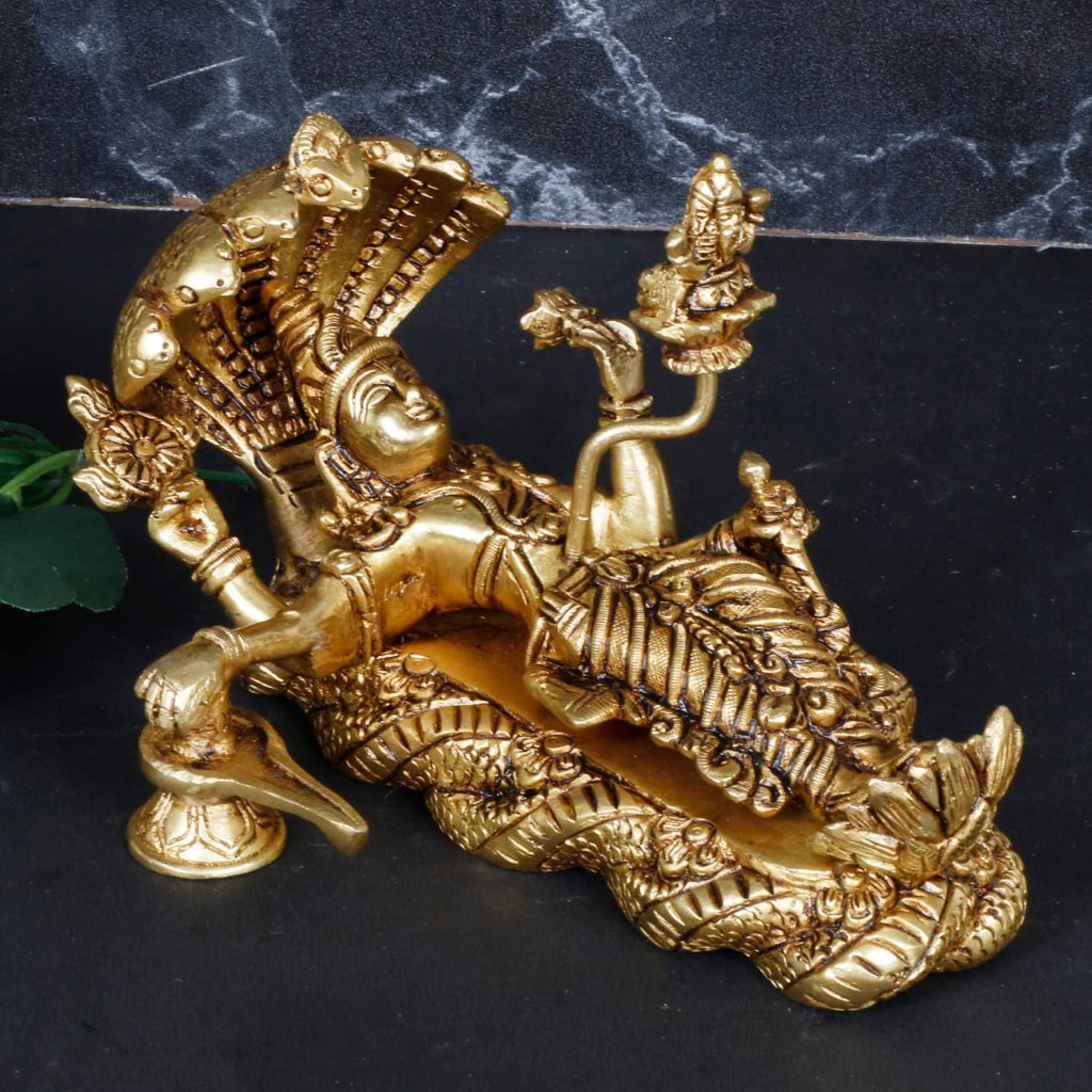 Brass Lord Vishnu Resting On Sheshnaag Vaikunda Perumal Touching Shiva ...