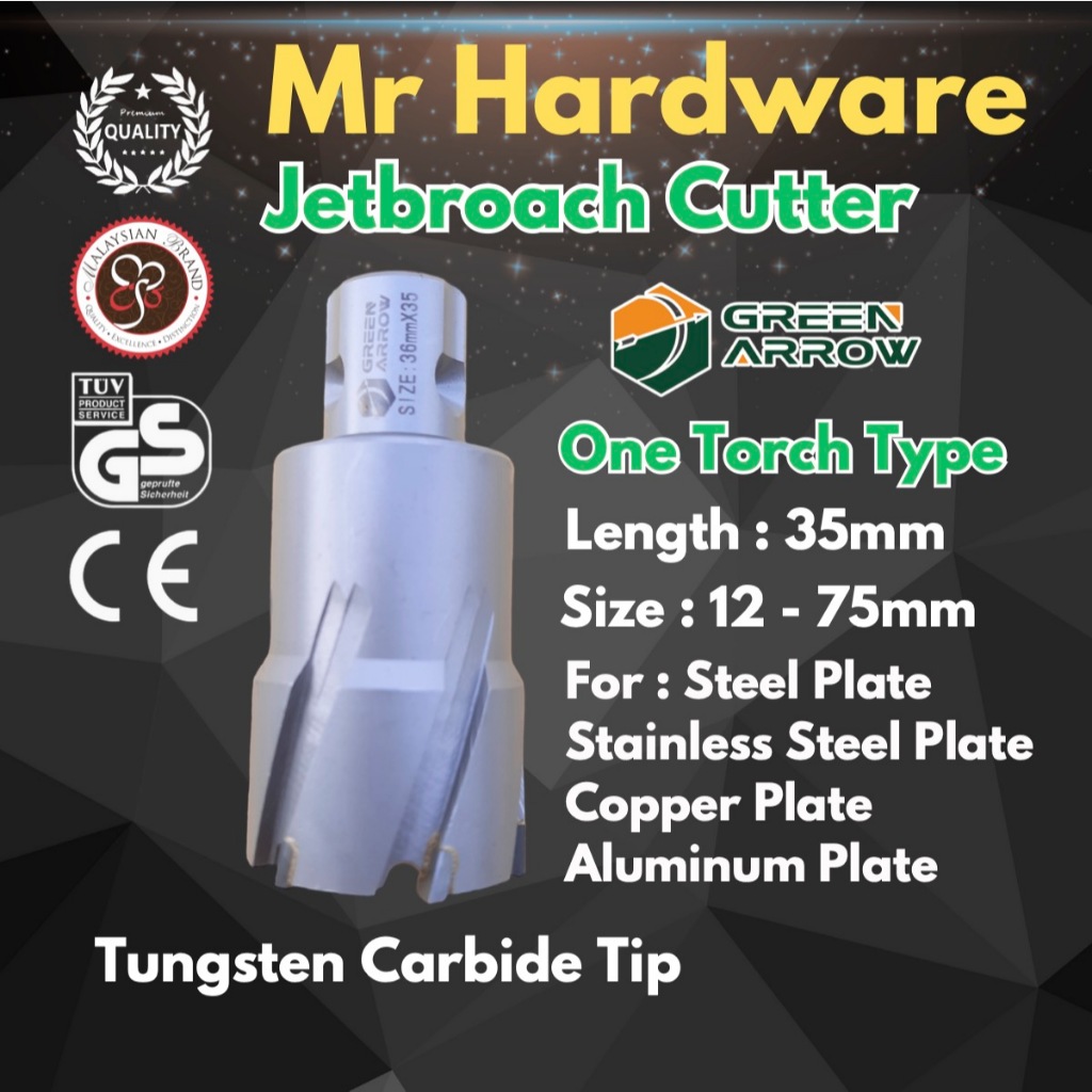 Green Arrow Jetbroach Cutter Tct Annular Cutter Cutting Depth 35mm size ...