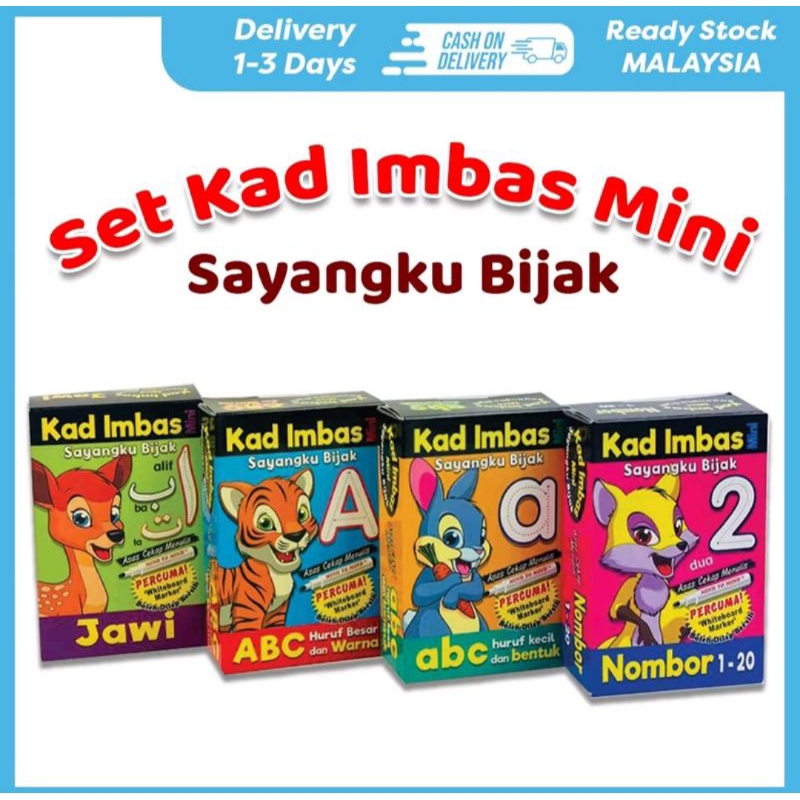 KAD IMBAS ABC ABC 123 ALIF BA TA ABJAD NOMBOR JAWI FLASH CARD FREE ...