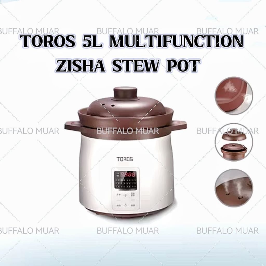 Tiantian BUFFALO TOROS MULTIFUNCTION ZISHA POT STEW COOKER 5L | PRE-SET ...