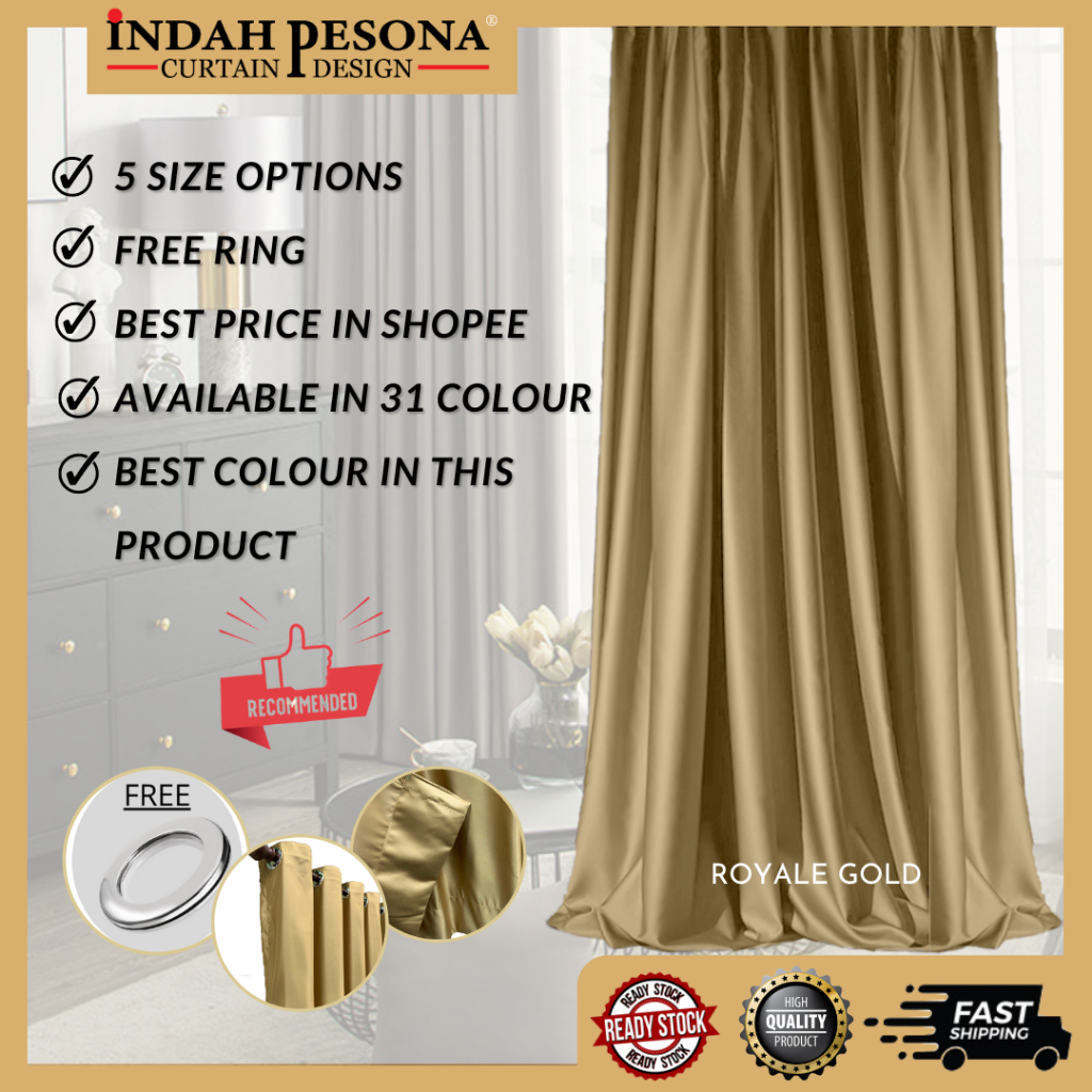 G2 ROYALE GOLD - Ready Made Curtain !! Siap Jahit Langsir Langsir RAYA ...