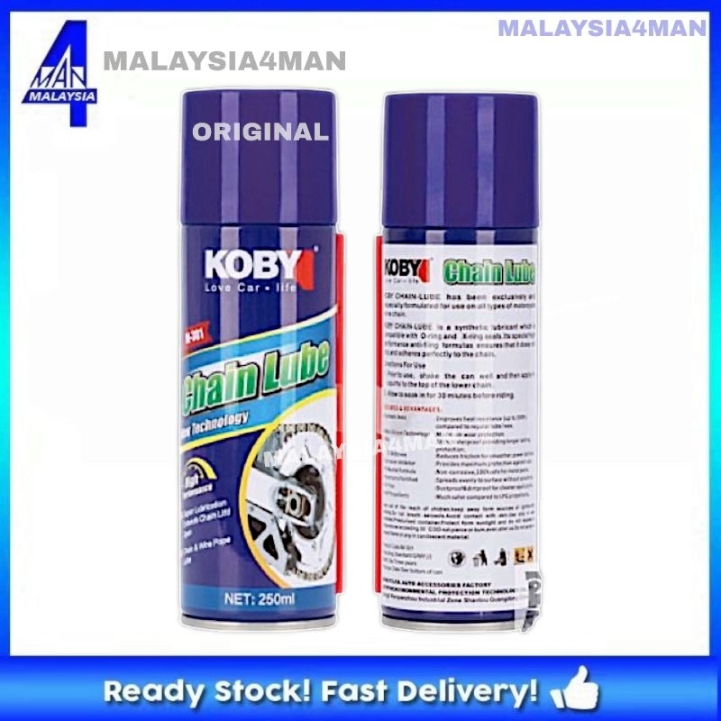 ORIGINAL KOBY CHAIN LUBE O-RING CHAIN CAN USE LANTAI SPARY 250ML CHAIN ...