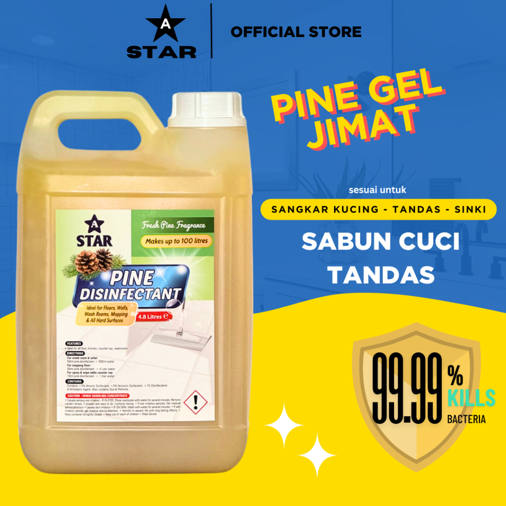Pine Gel Disinfectant 5 Liter / 10 Liter / Toilet Cleaner Pine / Sabun Cuci Tandas Pine | Shopee ...