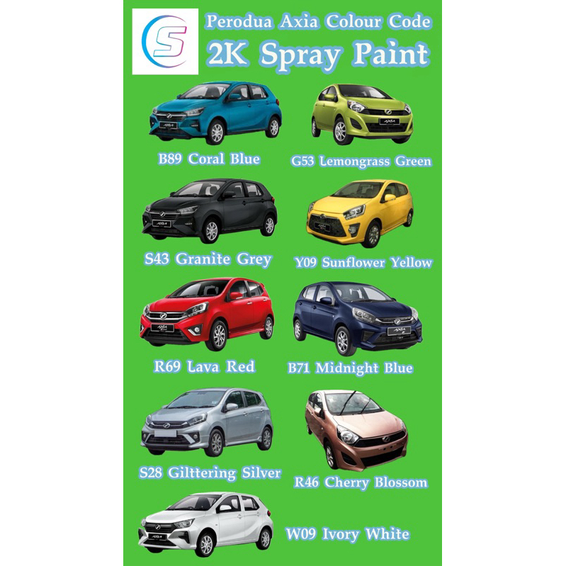 Perodua Axia Original 2K Spray Paint 400ML | Shopee Malaysia