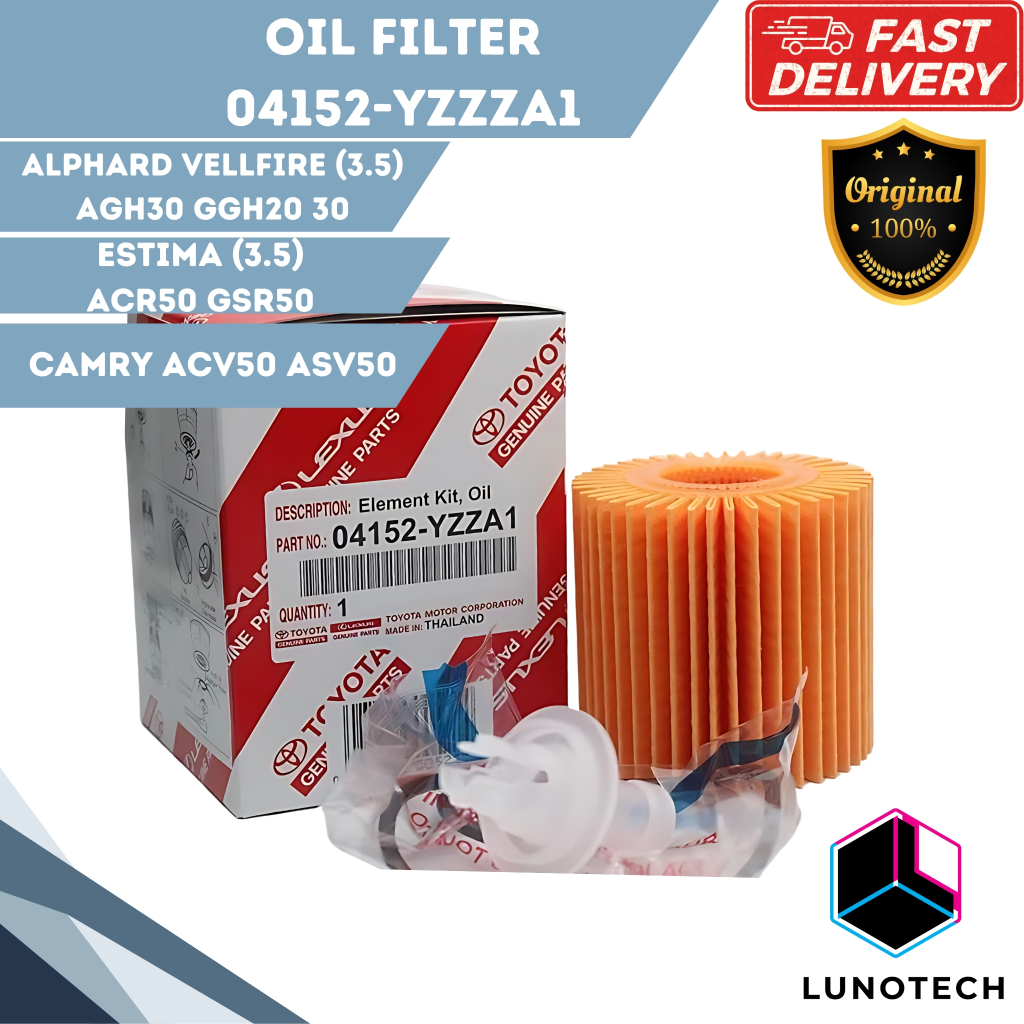 [ORIGINAL] TOYOTA OIL FILTER 04152 YZZA1 Alphard Vellfire 3.5 AGH30 ...