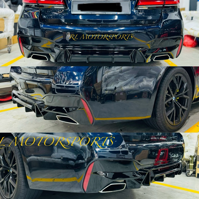 BMW G30 LCI preLCI MP CS M5 competition rear diffuser lip splitter ...