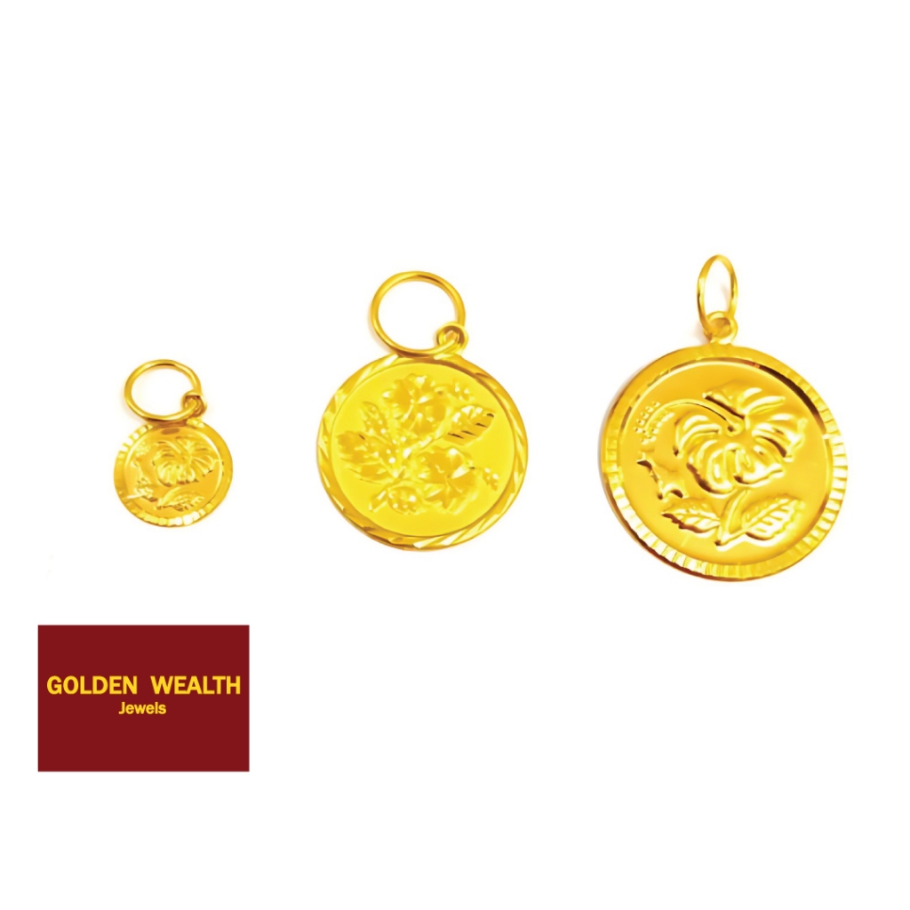 🎉Loket Bunga Raya Emas 916 Gold Pendant 916黄金大红花吊坠 | Shopee Malaysia