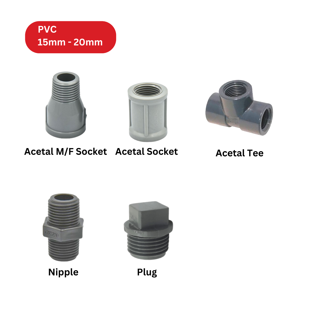 AWE PVC Acetal Male Female Socket Tee Nipple Plug | Shopee Malaysia