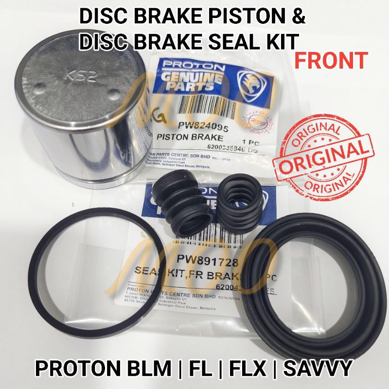 ORIGINAL PROTON FRONT DISC BRAKE PISTON & SEAL KIT PW824095 / PW891728 ...