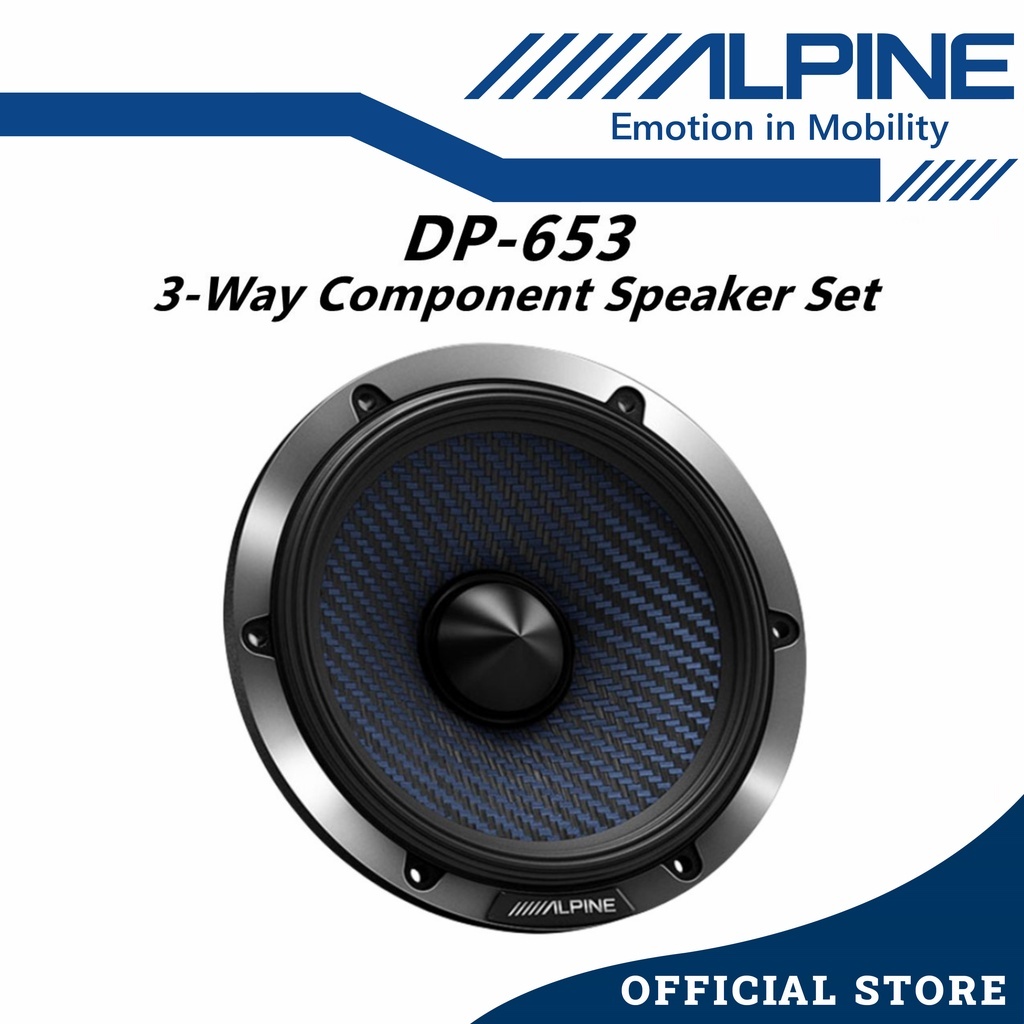 Alpine DP 653 Series DSP Component 3 Way Speaker Set 6.5" + Mid Range ...