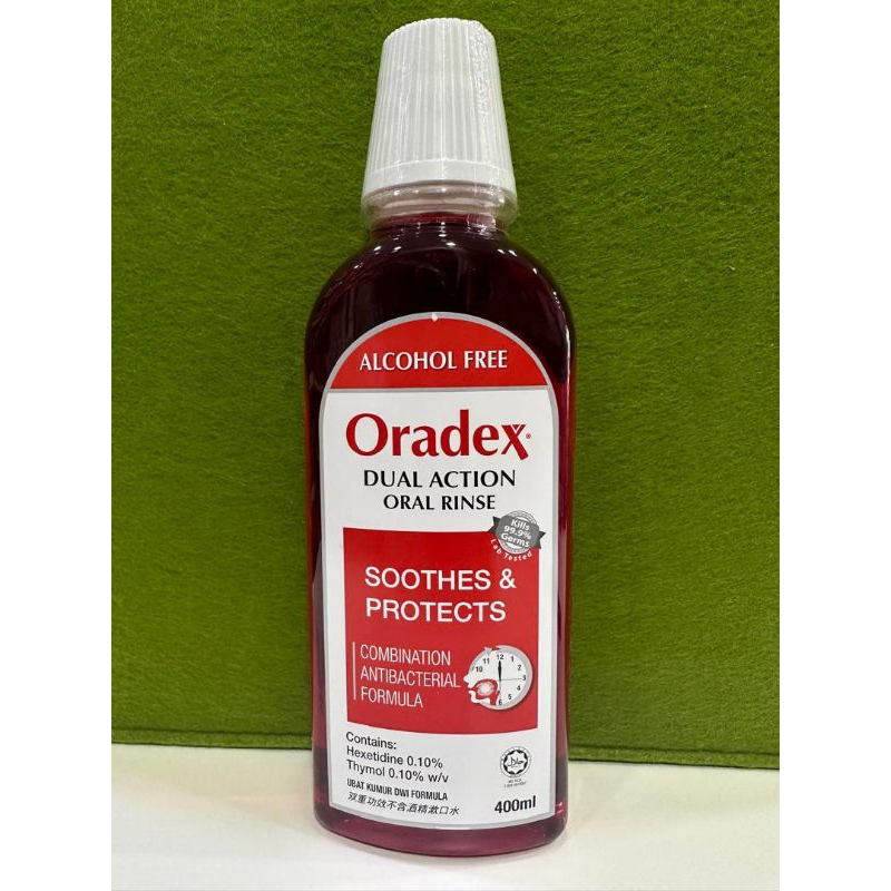 ORADEX DUAL ACTION ORAL RINSE SOOTHES & PROTECTS 400ML/90ML | Shopee ...