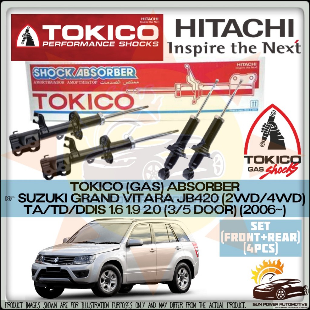TOKICO TKC Suzuki Grand Vitara JB420 (2005-2017) Gas Shock Strut ...
