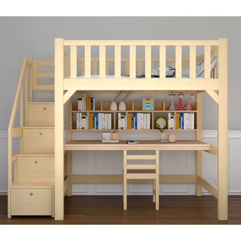 Loft Bed With Study Table Chair Wardrobe Full Set Room Loft Stair ...