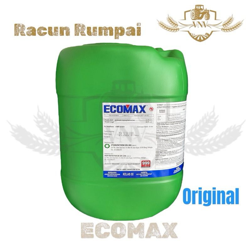 100% Original 20L ECOMAX GLYPHOSATE 41% / (ACTIVE INGREDIENT SAME AS ...