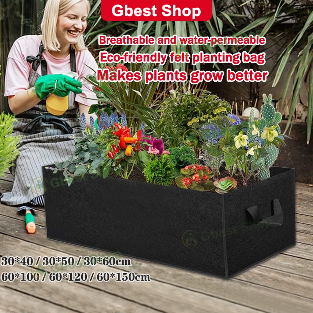 Flower Planter Bags Grow Pots Rectangle Growing Pot planter box non ...