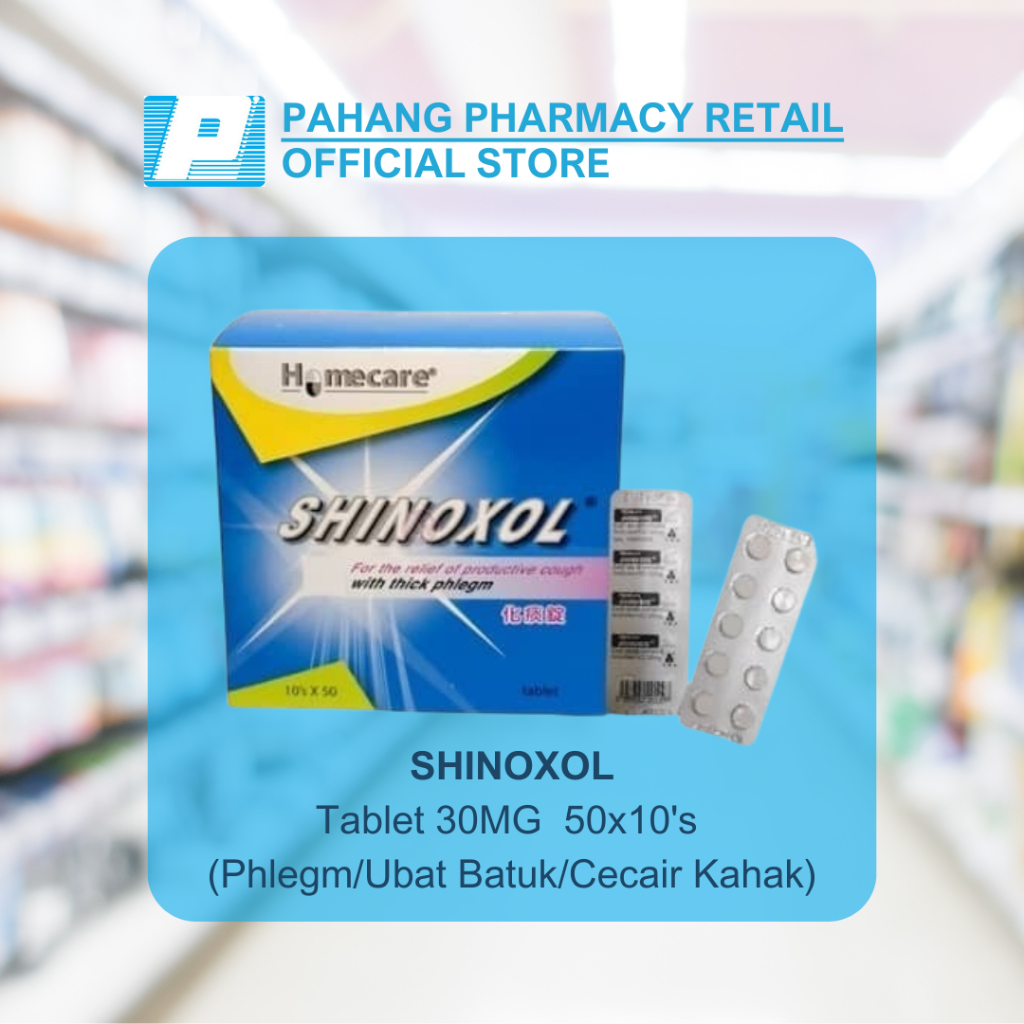SHINOXOL tablet 30MG 50x10's (EXP:10/2025) (Cough/ Phlegm/ Ubat Batuk ...