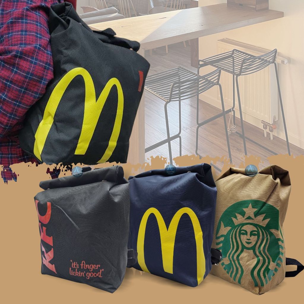 KFC Mcdonald's Fashion Backpack Paper-like Bag Canvas Bag Unisex Bag ...