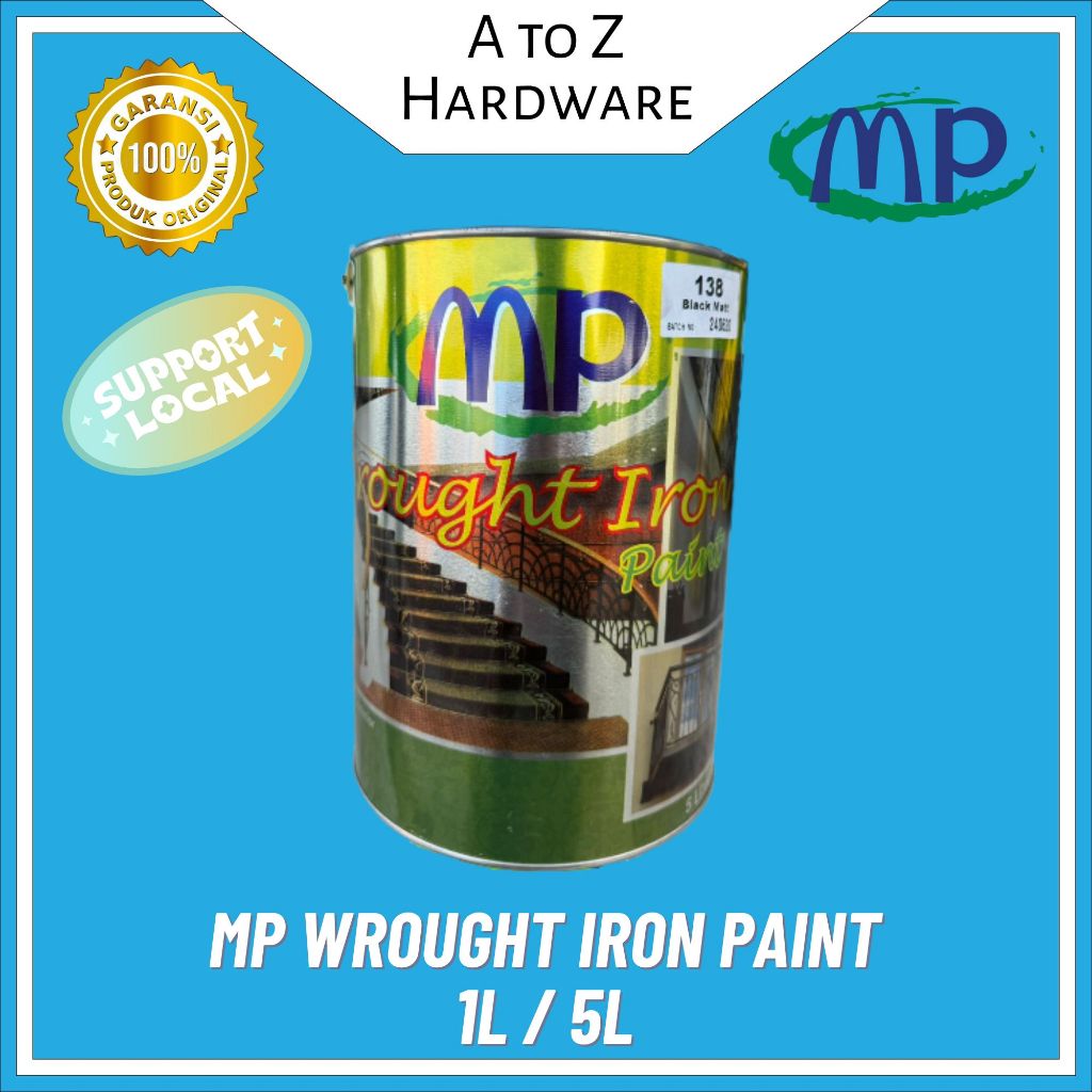 5L / 1L MP168 / MP138 BLACK MATT Welding Metal / Wood Fast Drying Paints MP Brand [AtoZ ...