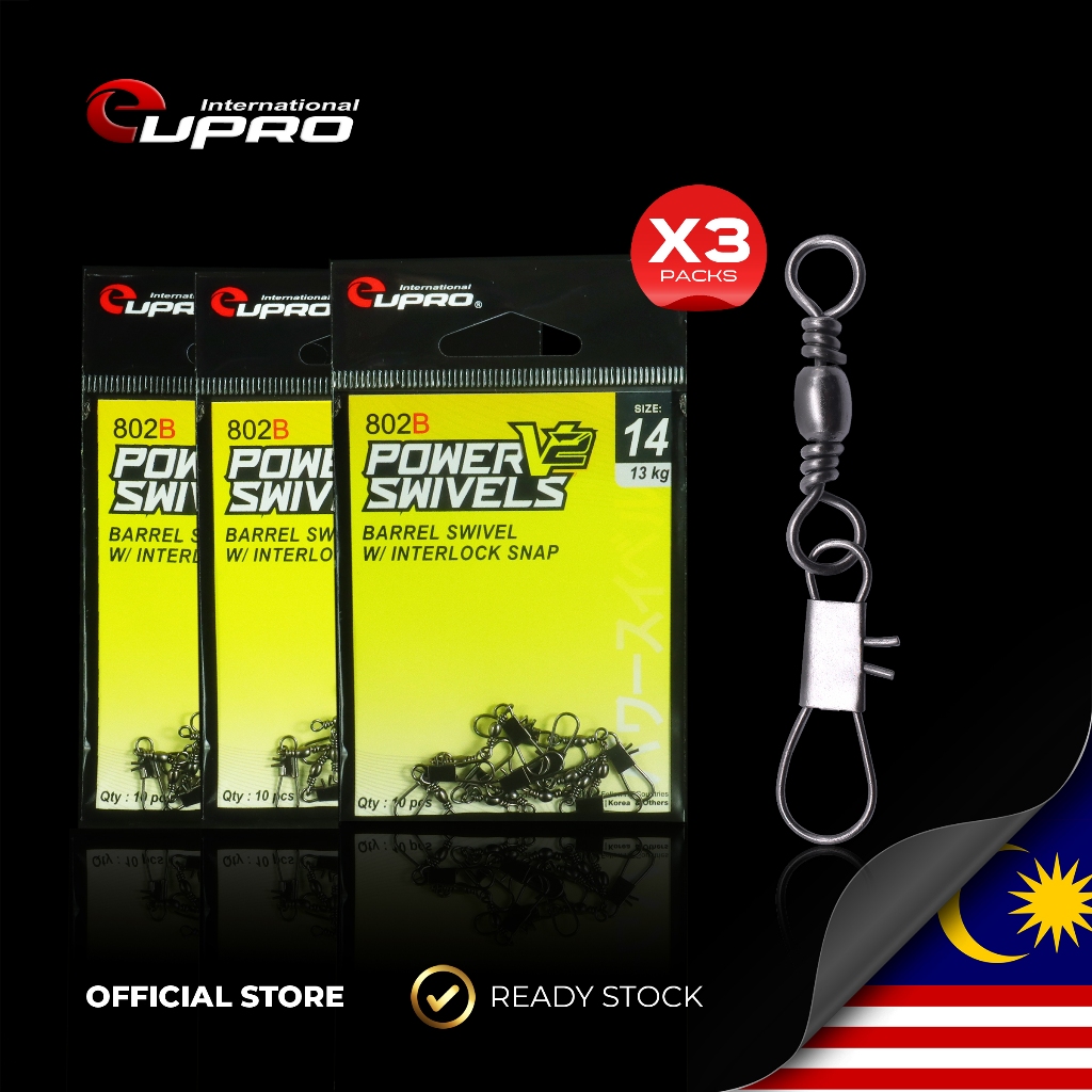 Eupro Power Swivels Barrel Swivel With Interlock Snap (802B) X3 Packs | Shopee Malaysia