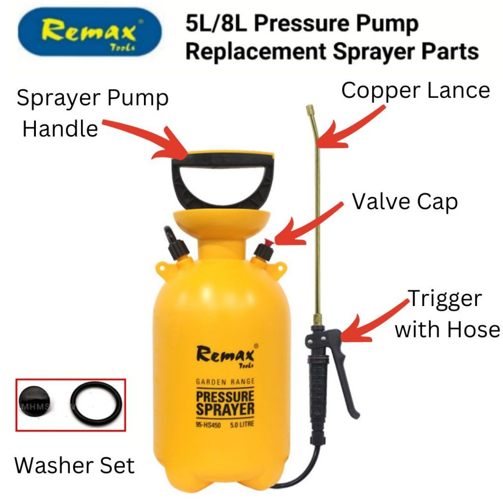 REMAX Pressure Sprayer Pump (5L/8L) Full replacement spare parts / Alat ...