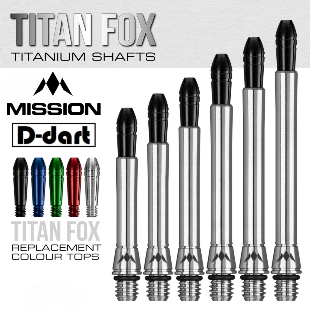 MISSION DART SHAFTS - TITAN FOX DART SHAFT/STEM TITANIUM SHAFT NATURAL ...