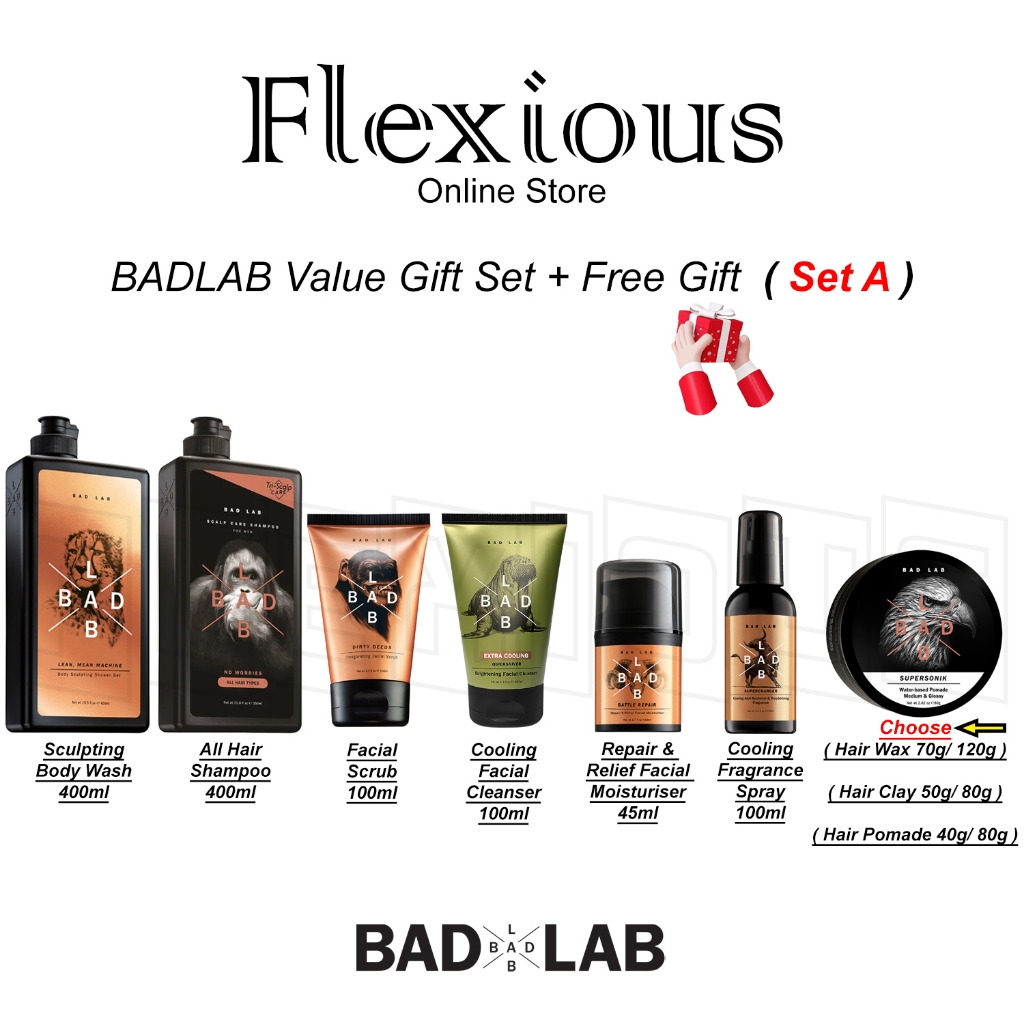 *BADLAB* Personal Care For Men Cooling Value Gift Set + Free Gift ( Set ...