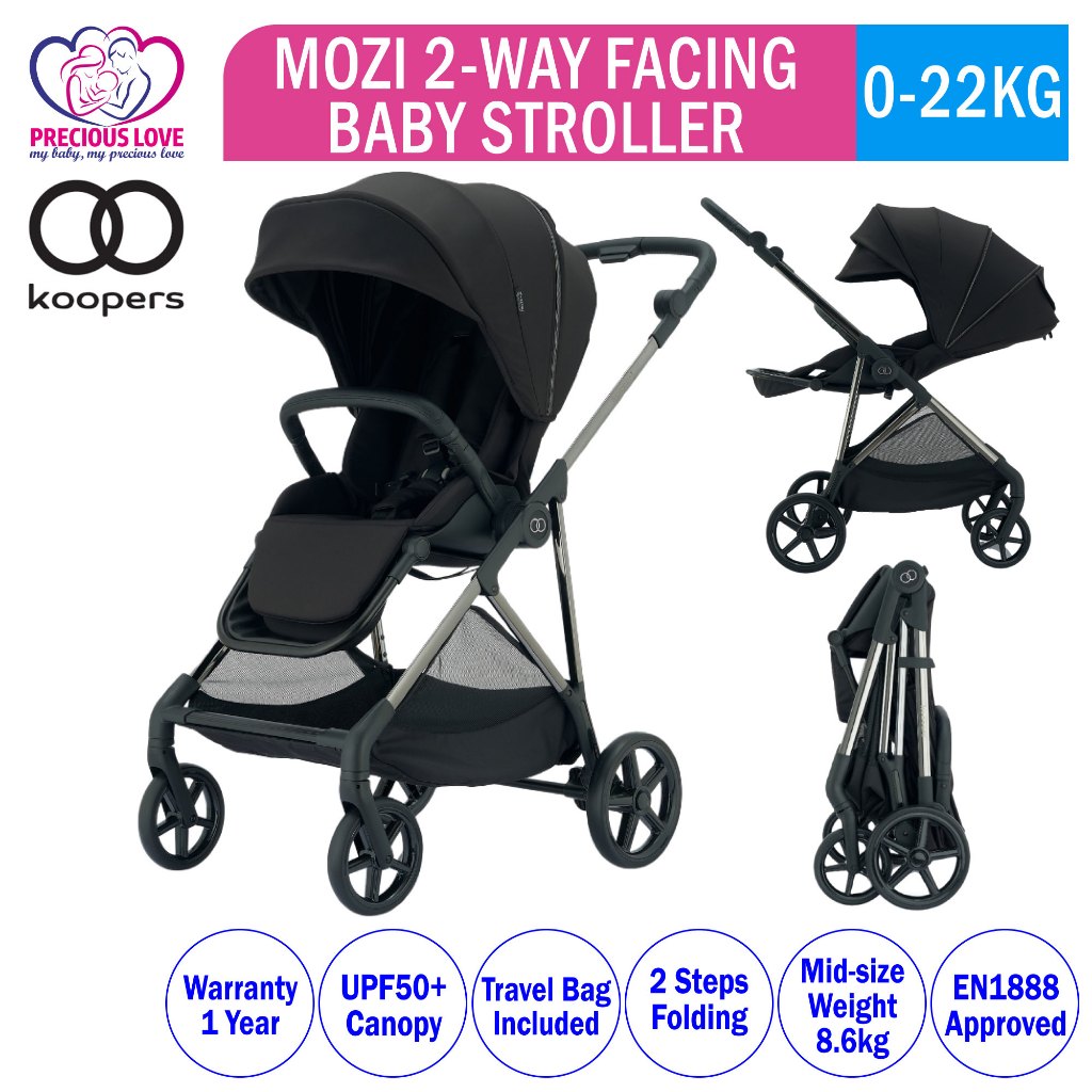 Koopers Mozi 2-Way Facing Baby Stroller | EN1888 | up to 22kg | 1-Year ...