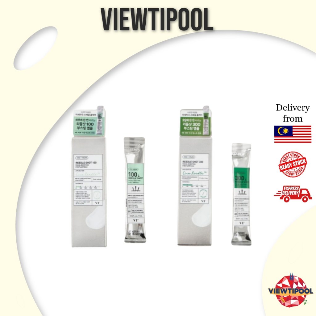 [VT x DAISO] VT Reedle Shot Facial Boosting First Ampoule (100/300) Shot 2ml x 6 Pcs | Shopee ...