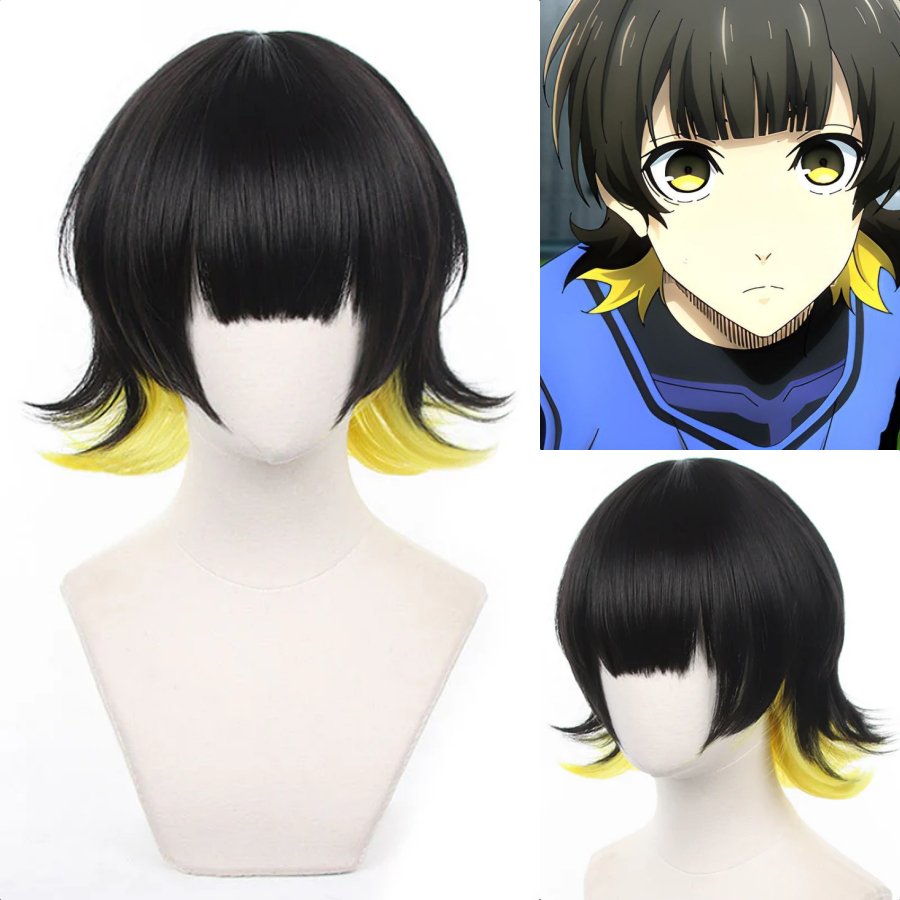 Blue Lock Meguru Bachira Black Yellow Cosplay Hair Wig | Shopee Malaysia