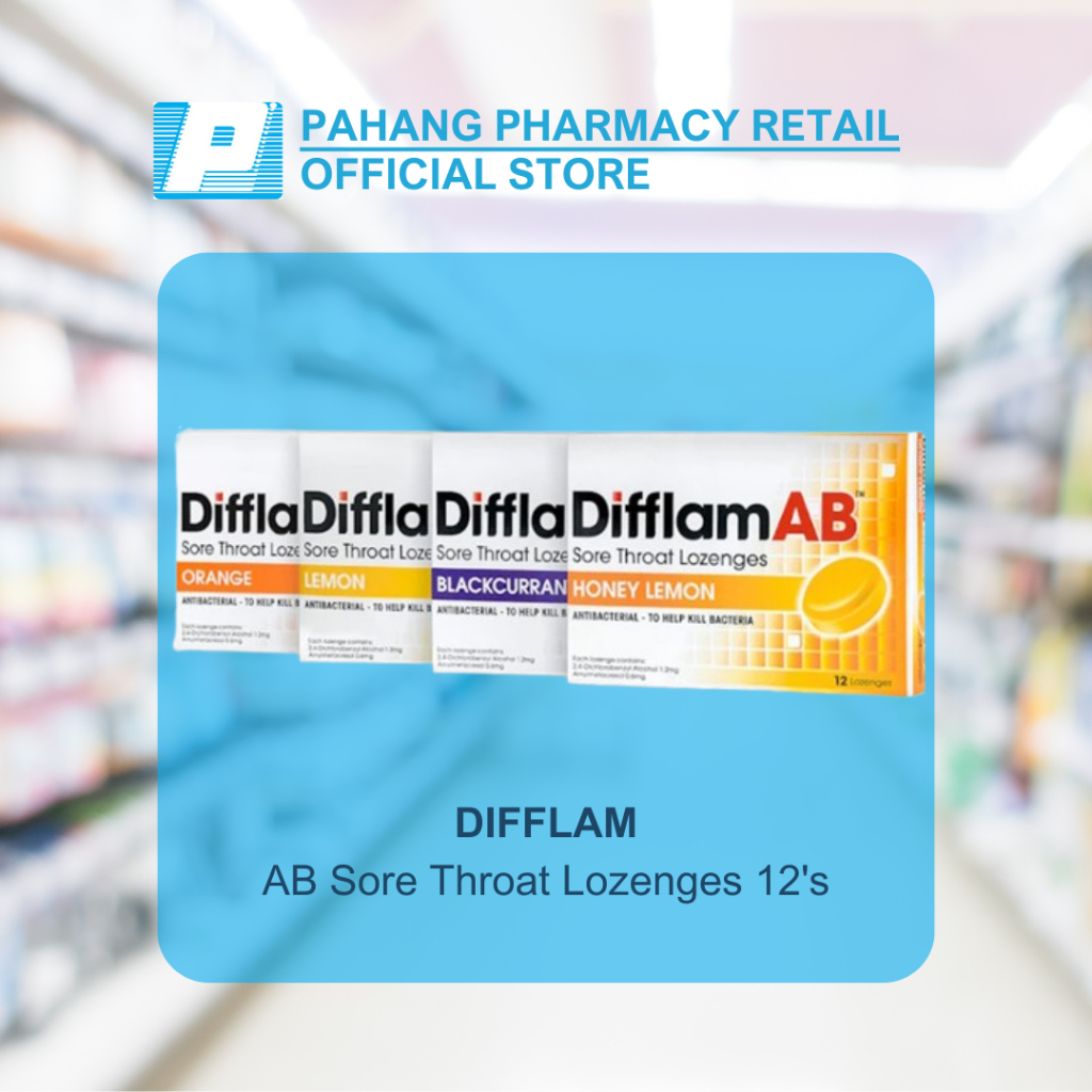 DIFFLAM AB Sore Throat Lozenges 12's (Blackcurrant | Orange | Lemon ...