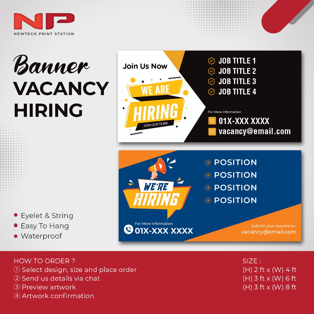 BANNER PRINTING ( JOB VACANCY / JAWATAN KOSONG ) FREE Templates ...