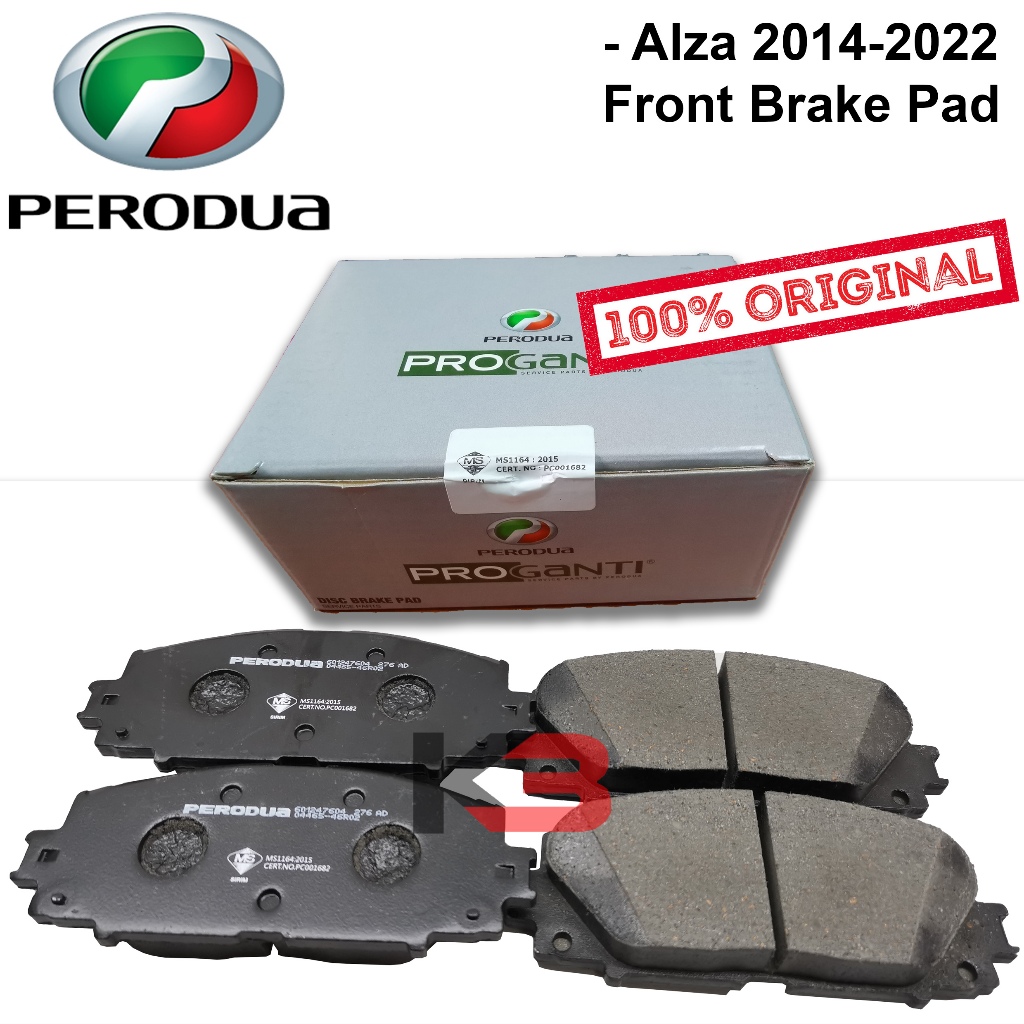 100% ORIGINAL PERODUA ALZA 1.5 2014'-2022' PROGANTI FRONT BRAKE PAD ...