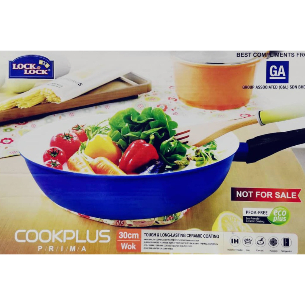 READY STOCK LOCK & LOCK COOKPLUS PRIMA 30CM WOK | Shopee Malaysia