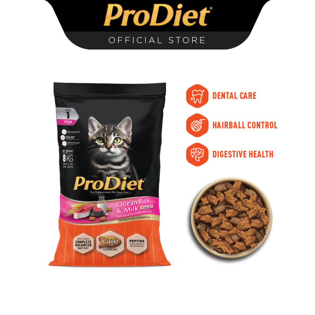 ProDiet Dry Cat Food Kitten - Ocean Fish & Milk (8kg) | Shopee Malaysia