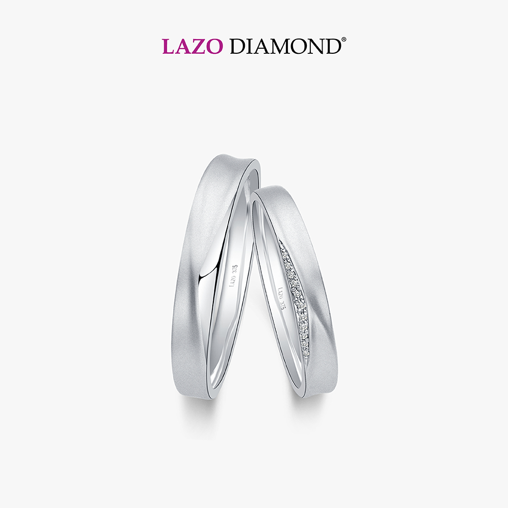 LAZO DIAMOND Oure Destiny Penelope Diamond Wedding Bands in 9k White ...