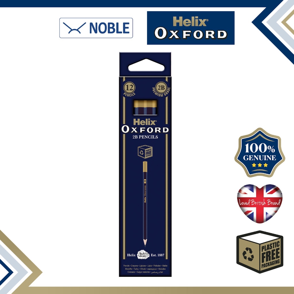 Helix OXFORD Classic Pencils 2B (Box of 12) for sketching, writing, and ...